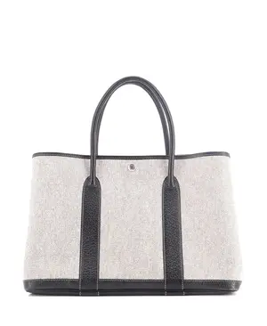 Hermès 36 Garden Party Tote Toile And Leather - Black