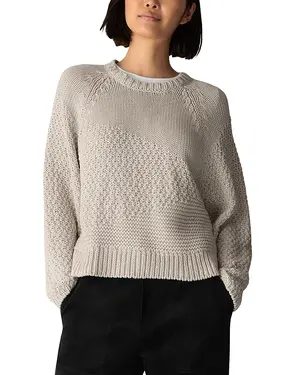 Eileen Fisher Cotton Textured Crewneck Sweater