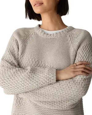 Eileen Fisher Cotton Textured Crewneck Sweater