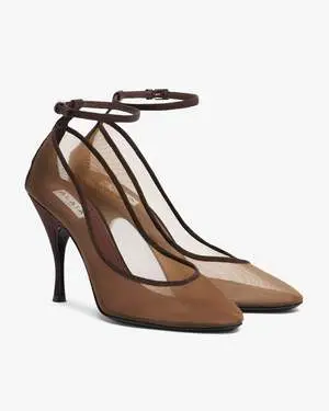 Alaïa Transparent Amber Strappy Pumps