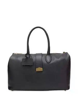 SCHELL Logo-plaque Leather Tote Bag - Black