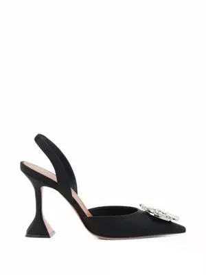 Amina Muaddi Begum Sling 95 Satin Pumps