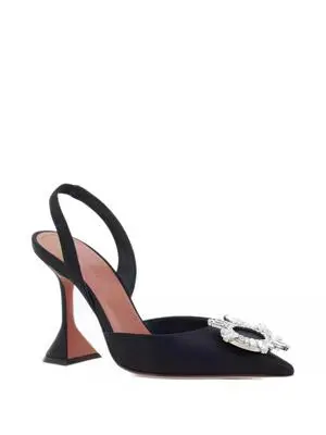 Amina Muaddi Begum Sling 95 Satin Pumps