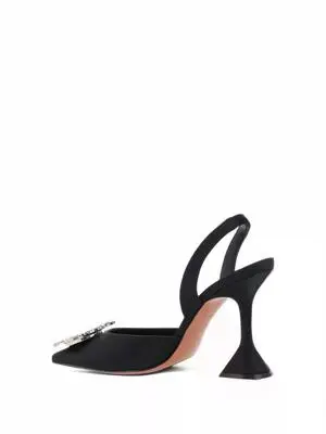 Amina Muaddi Begum Sling 95 Satin Pumps