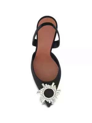 Amina Muaddi Begum Sling 95 Satin Pumps