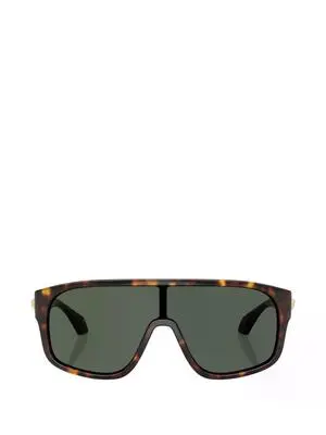 Versace Tortoiseshell-effect Geometric-frame Sunglasses - Brown