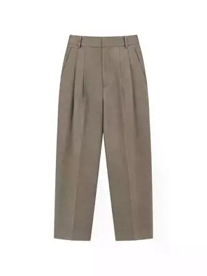 Liviana Conti Pleated Straight-leg Trousers - Neutrals