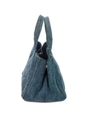 Prada Canapa Logo Tote Bag - Blue