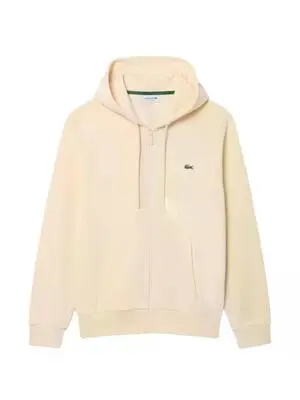 Lacoste Classic Fit Zip-up Fleece Sweatshirt - Neutrals