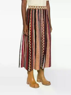 CECILIA PRADO Carla Geometric-pattern Knit Midi Skirt
