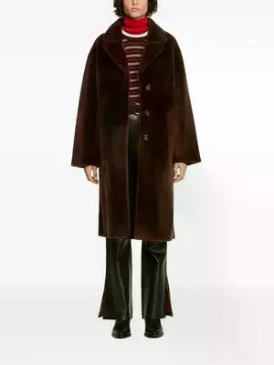 Sandro Belted Shearling Coat