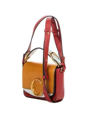 Chloé C Flap Crocodile-embossed Leather Shoulder Bag - Red