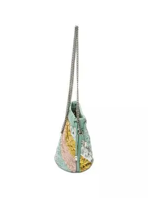 Gucci Small Gg Marmont Sequin-embellished Bucket Bag