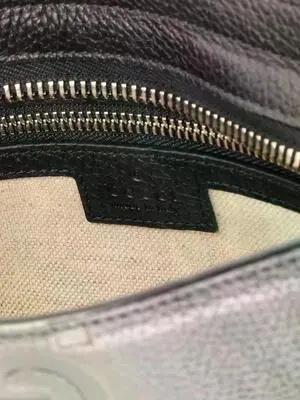Gucci Zip Crossbody Bag Jumbo Gg Embossed Leather Shoulder Bag
