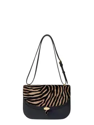 Veronica Beard Ziger Dash Zebra-print Shoulder Bag