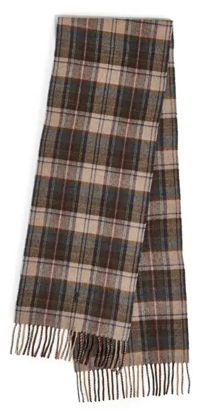 Polo Ralph Lauren Cashmere Blend Plaid Scarf - Camel Multi