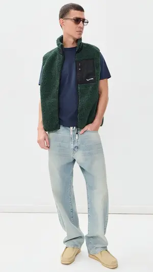 MUSEUM OF PEACE & QUIET Wordmark Sherpa Vest