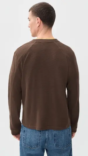 ALEX MILL Waffle Henley Tee