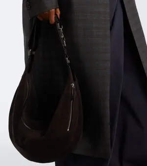 LEMAIRE Quiver Clip Suede Shoulder Bag