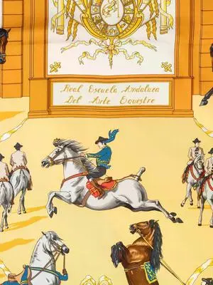 Hermès Real Escuela Andaluza Equestrian-print Scarf