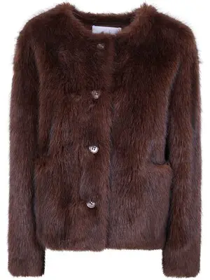 STAND STUDIO Faux Fur Jacket "siena - Brown