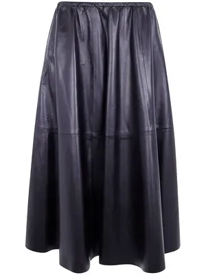 Alberta Ferretti Midi Leather Skirt