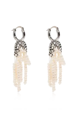 LEMAIRE Pearl Tassel Earrings - Silver