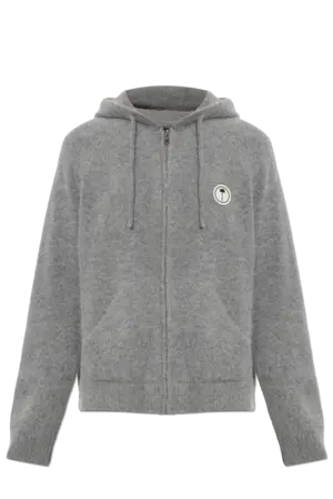 Palm Angels Hooded Wool Cardigan - Grey
