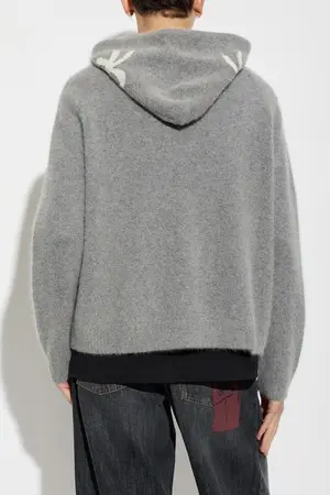 Palm Angels Hooded Wool Cardigan