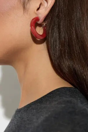 Alaïa Round Hoop Earrings With Resin