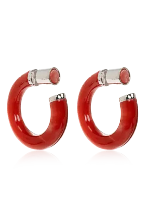 Alaïa Round Hoop Earrings With Resin