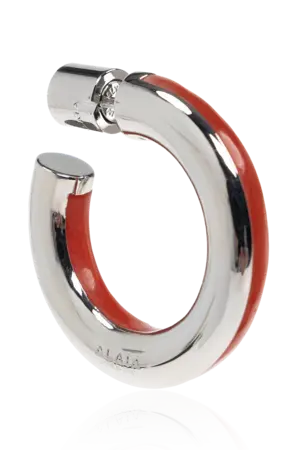 Alaïa Round Hoop Earrings With Resin