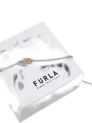 Furla Arch-logo Crystal-embellished Necklace
