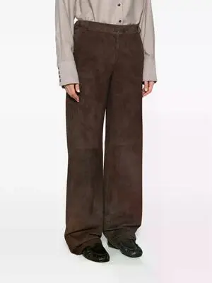 Antonelli Firenze Suede Wide-leg Trousers