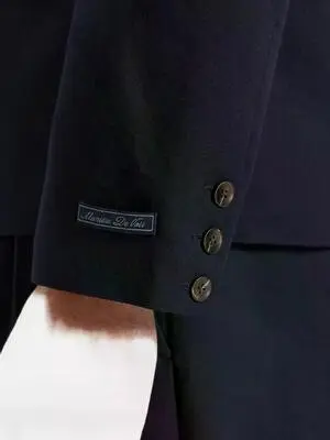 Manière De Voir Didier In Black Double Breasted Tailored Wool-blend Suit Blazer