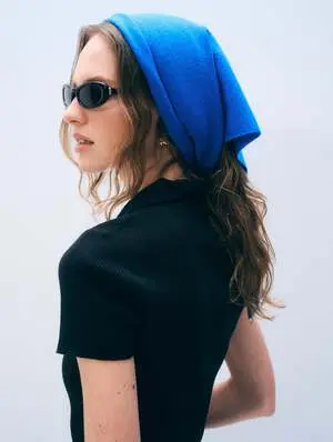 WHITE & WARREN Cashmere Neckerchief - Azure
