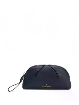 LA PORTEGNA Case Fan-stitched Leather Make-up Bag