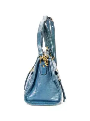 Miu Miu Front Zip-pocket Leather Tote Bag