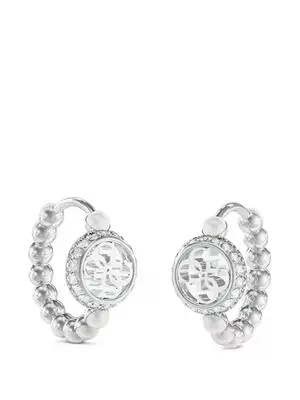 Guess Tiny Pearly Crystal-embellished Faux-pearl Hoop Earrings