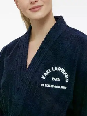 Karl Lagerfeld Logo-embroidered Belted Bath Robe