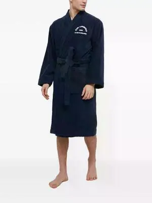 Karl Lagerfeld Logo-embroidered Belted Bath Robe