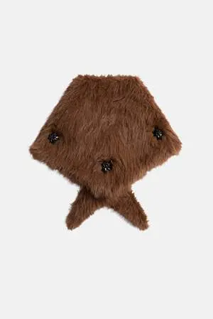Simone Rocha Faux Fur Neckerchief With Emb
