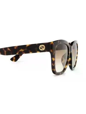 Gucci Tortoiseshell-effect Butterfly-frame Sunglasses