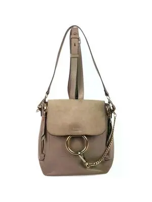 Chloé Small Faye Leather Backpack - Grey