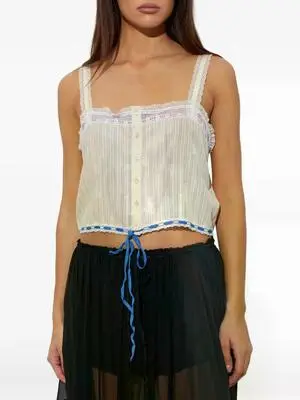Chloé Lace-insert Striped Tank Top