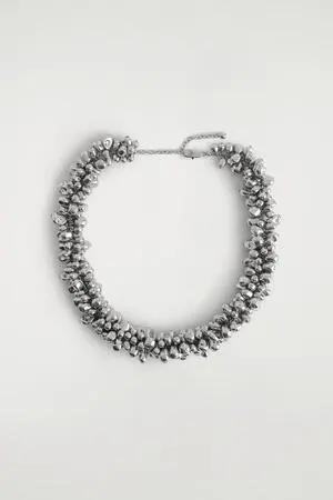 Cos Clustered Necklace - Silver-colored