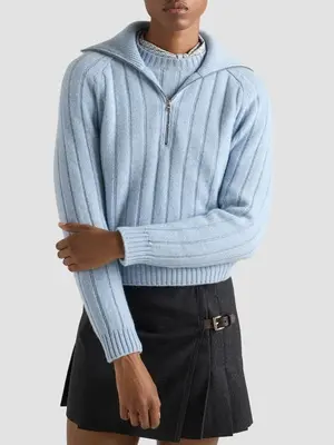 Prada Cashmere Polo Sweater - Blue