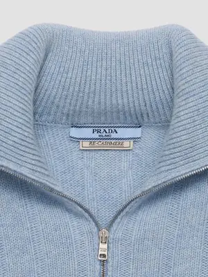 Prada Cashmere Polo Sweater - Blue
