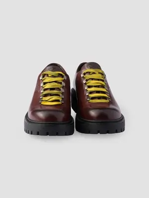 Prada Aged Leather Lace-up Shoes - Brown
