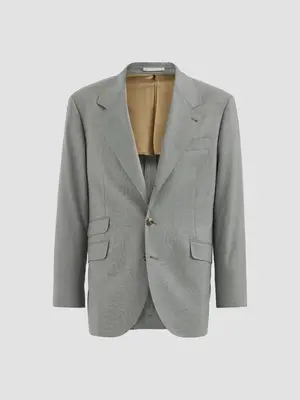 Brunello Cucinelli Virgin Wool And Silk Lightweight Hopsack Cavallo Tailor Blazer